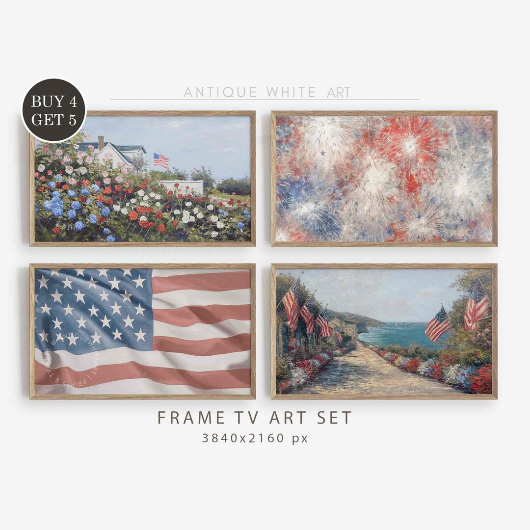 Independence Day Frame TV Art Set, 4th of July Art, American Flag ...