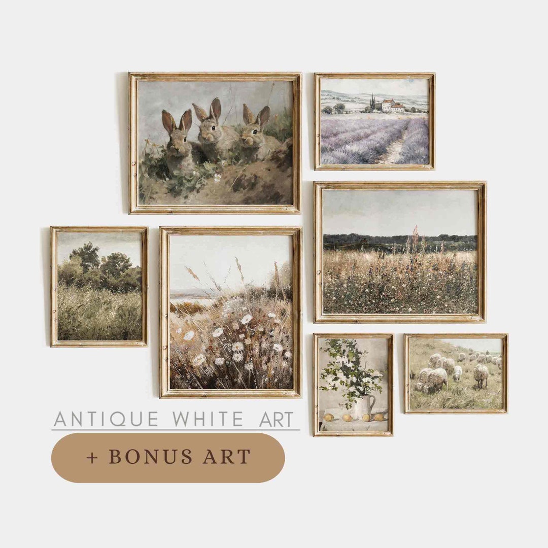 Printable Vintage Wildflower Prints, Set of Spring Wall Art, Country ...