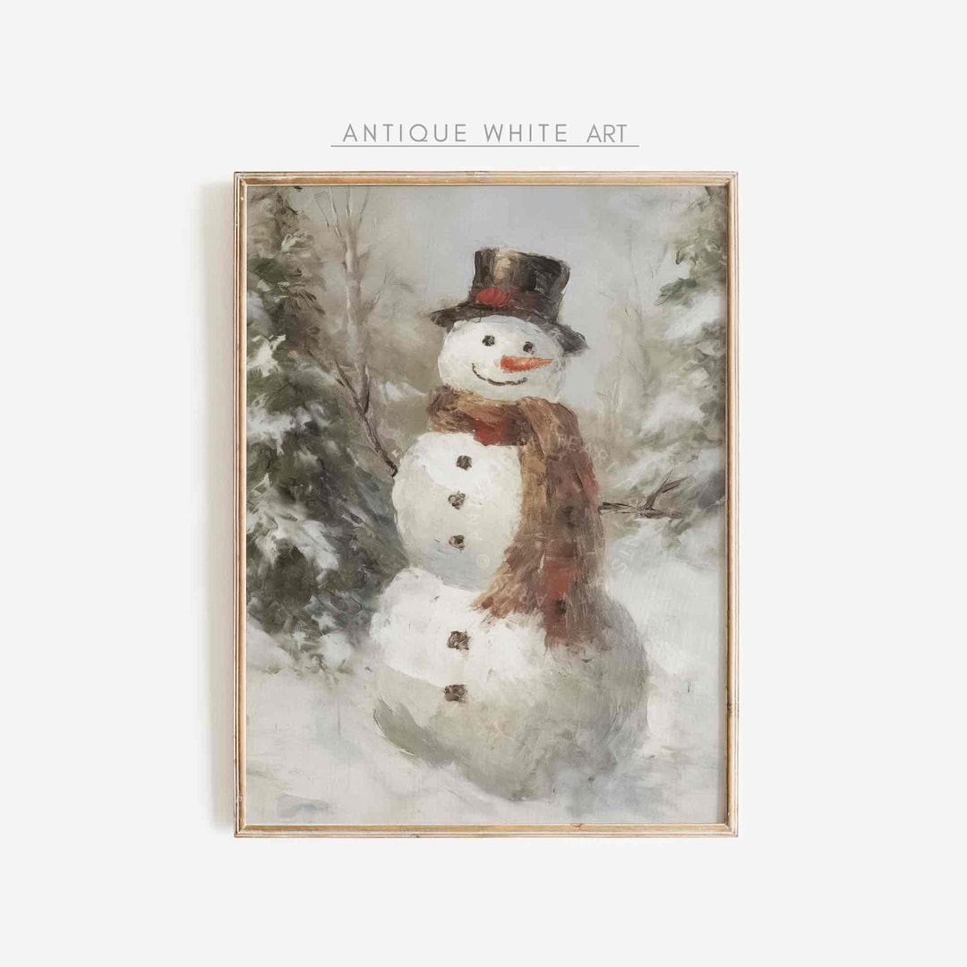 PRINTABLE Snowman Christmas Wall Art, Farmhouse Winter Print, Holiday ...
