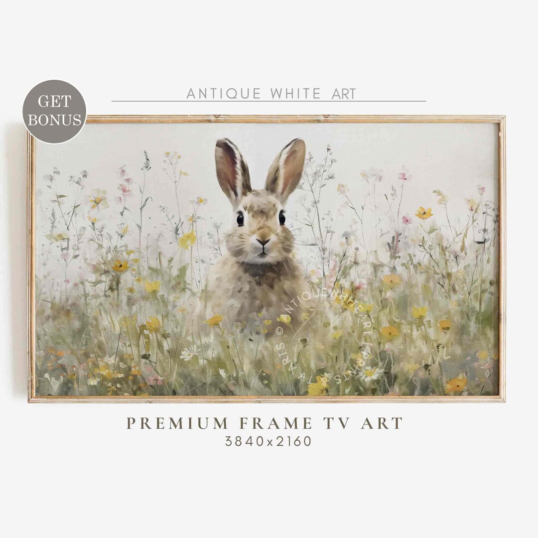 Spring Bunny Samsung Frame TV Art, Easter Bunny Rabbit TV Art, Spring ...