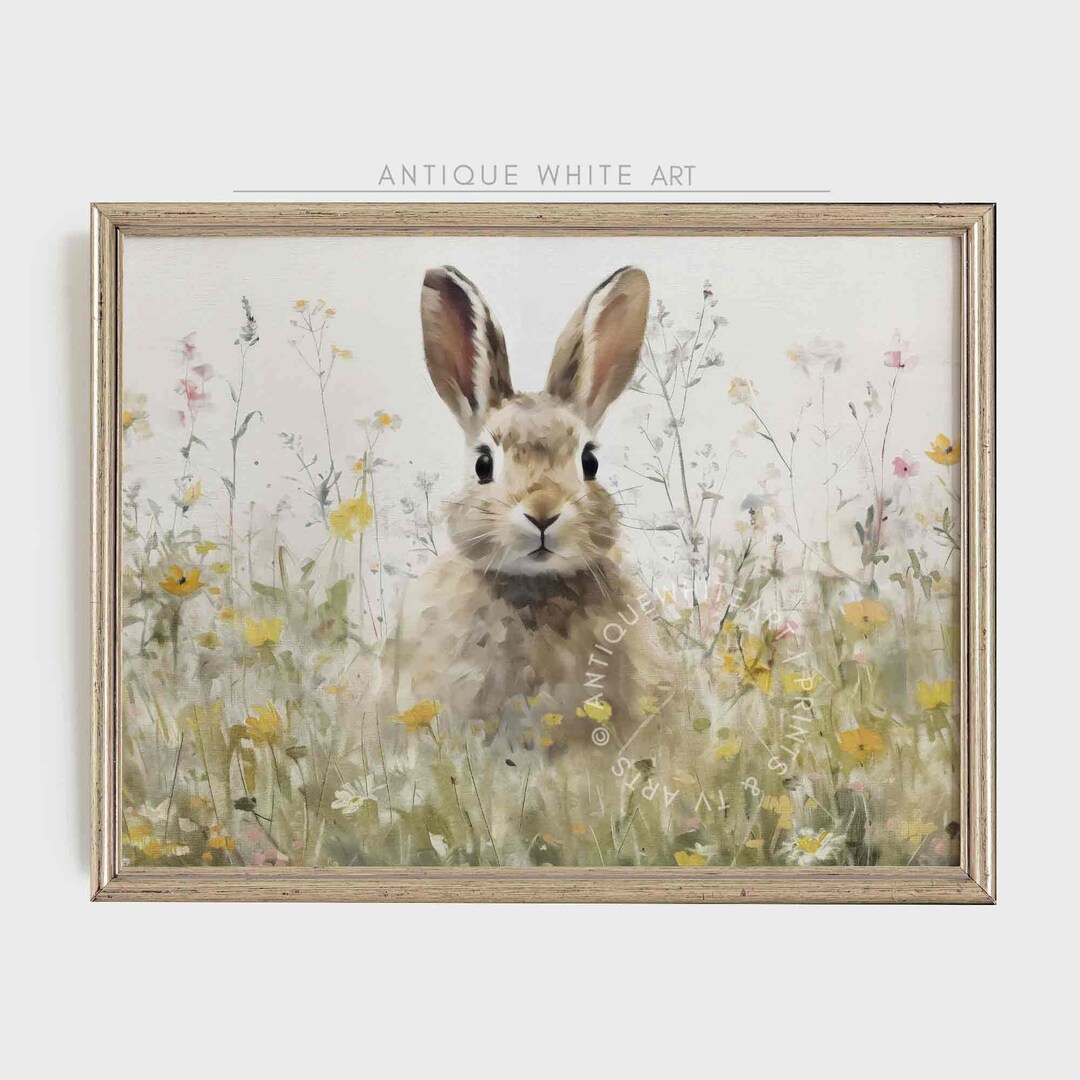Printable Easter Bunny Wall Art, Easter Print, Spring Decor ...