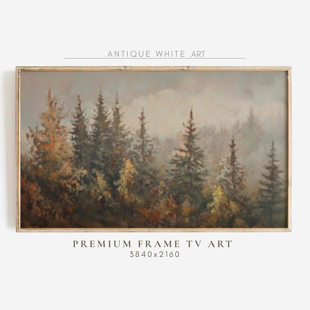 Fall Frame TV Art, Moody Farmhouse Painting, Fall Decor, Rustic ...