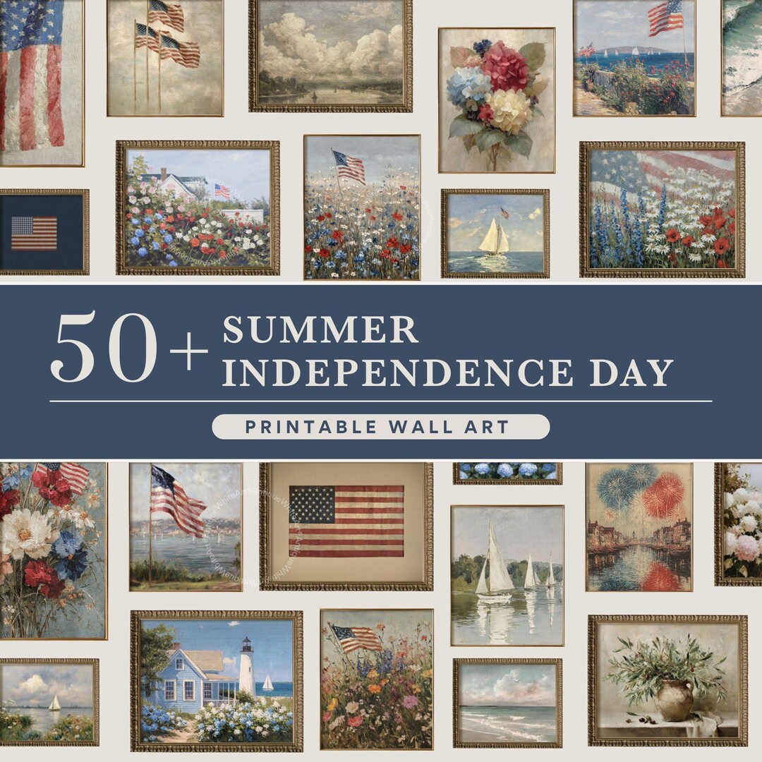 50+ Independence Day Wall Art Bundle, Printable 4th of July Digital ...