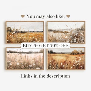 Samsung Frame TV Art, Spring Wildflower Field, Flower Meadow, Warm Tone ...