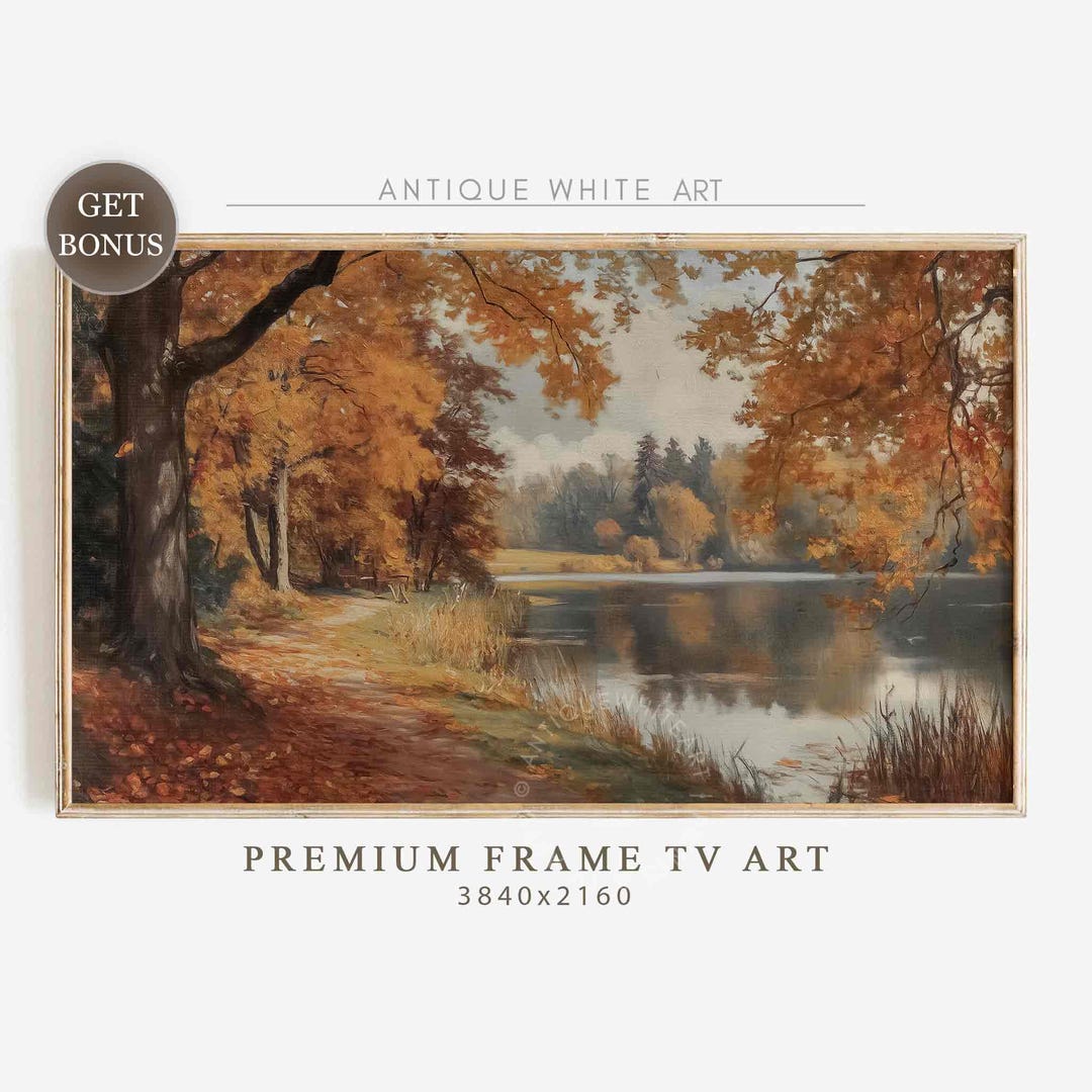 Fall Painting Frame TV Art, Fall Landscape Samsung TV Art, Autumn Oil ...