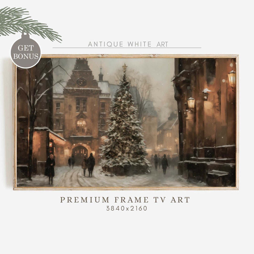 Christmas Tree Frame TV Art, Moody Winter Samsung Frame TV Art ...