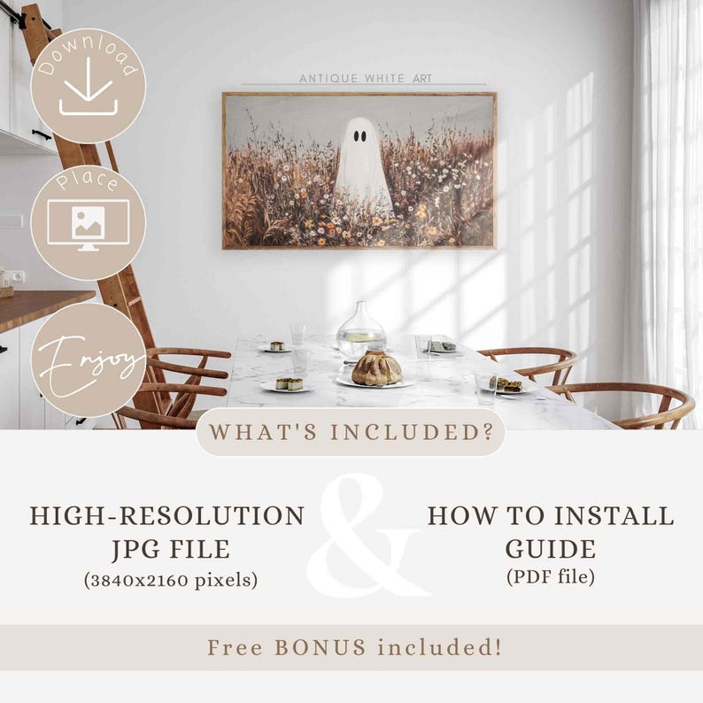 Halloween Samsung Frame TV Art, Wildflower Field, TV Ghost, Fall ...