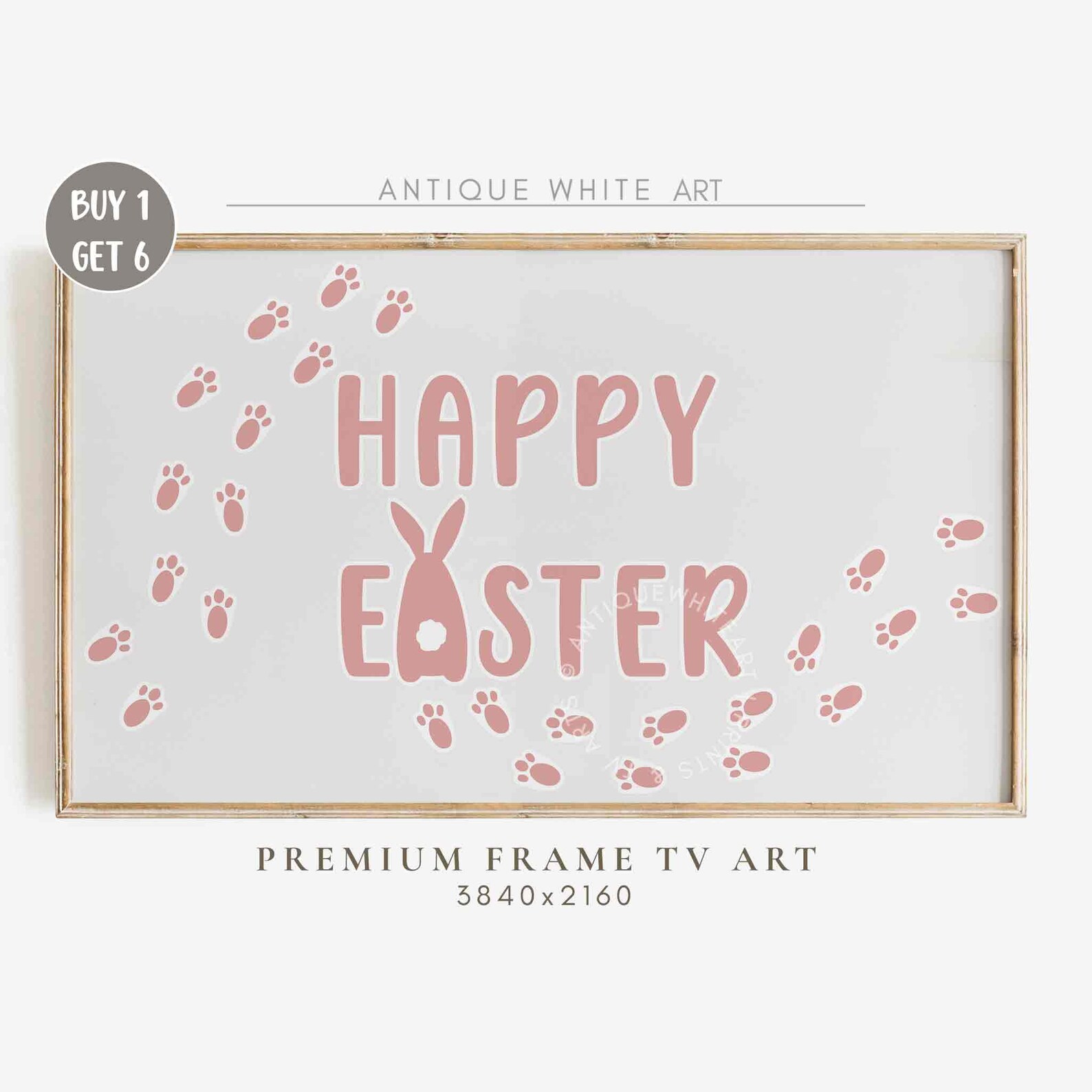 Happy Easter Frame TV Art, Easter Bunny Art for Kids, Easter Art for ...