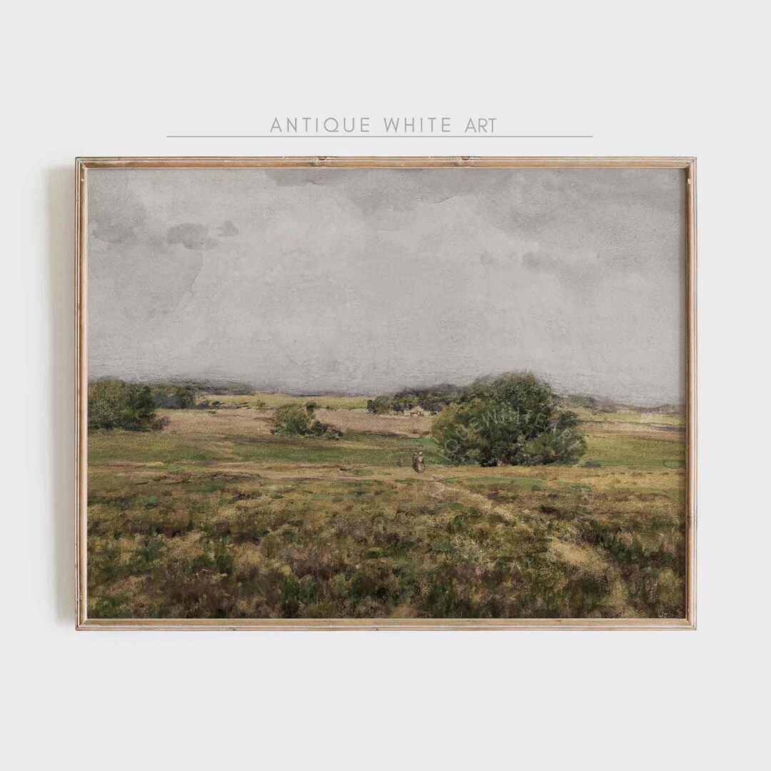 Countryside Landscape Print, Vintage Landscape Painting, Digital ...