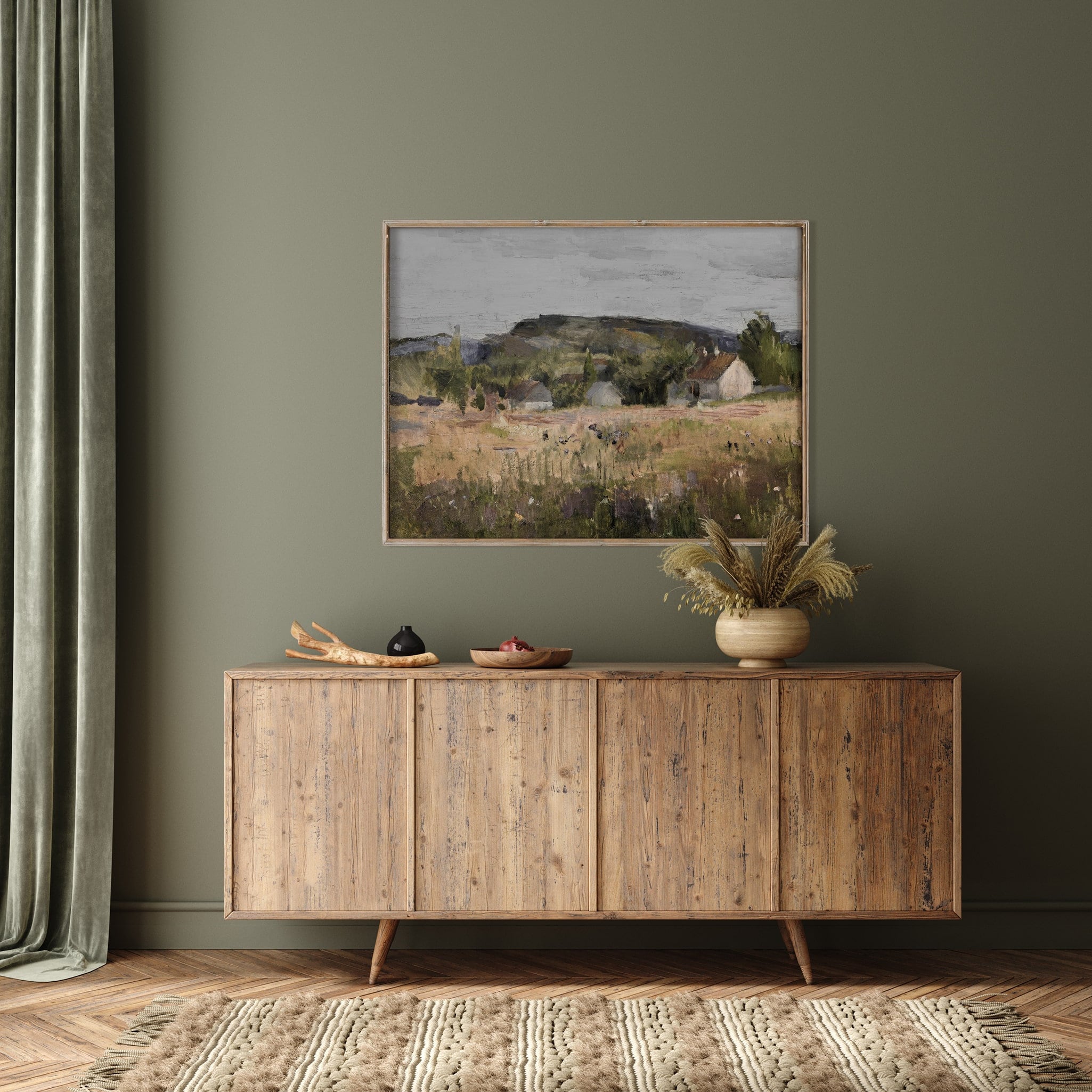 Printable Rustic Oil Painting Vintage Country Scenery Print - Etsy