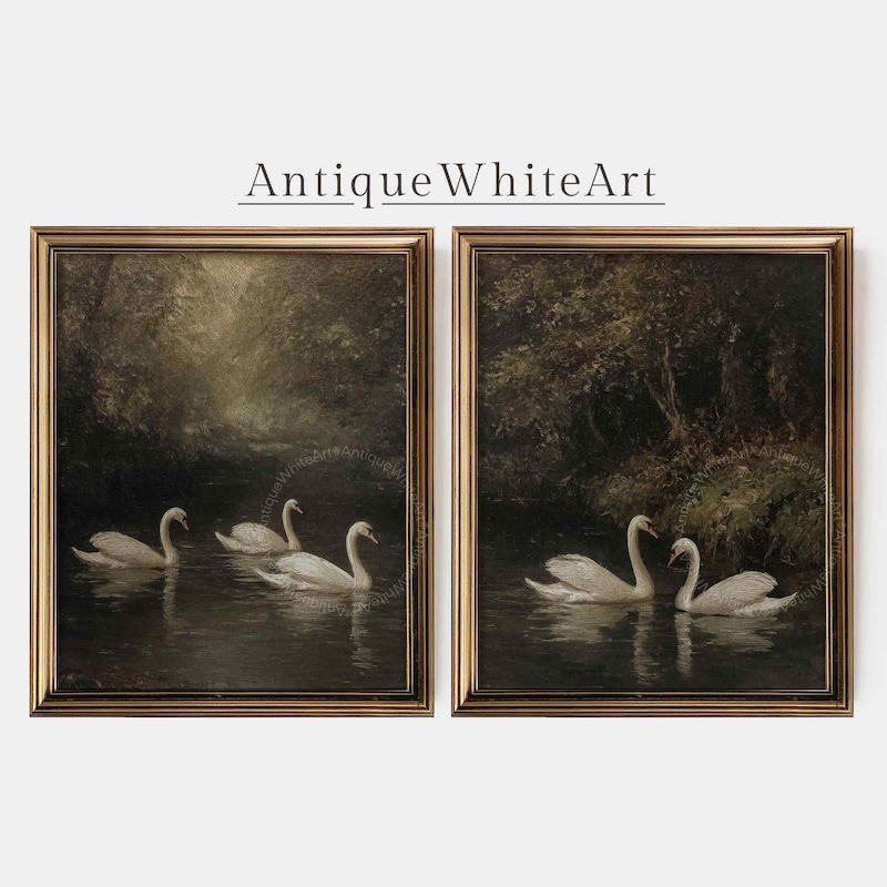 Wall Art Two Swans - Etsy