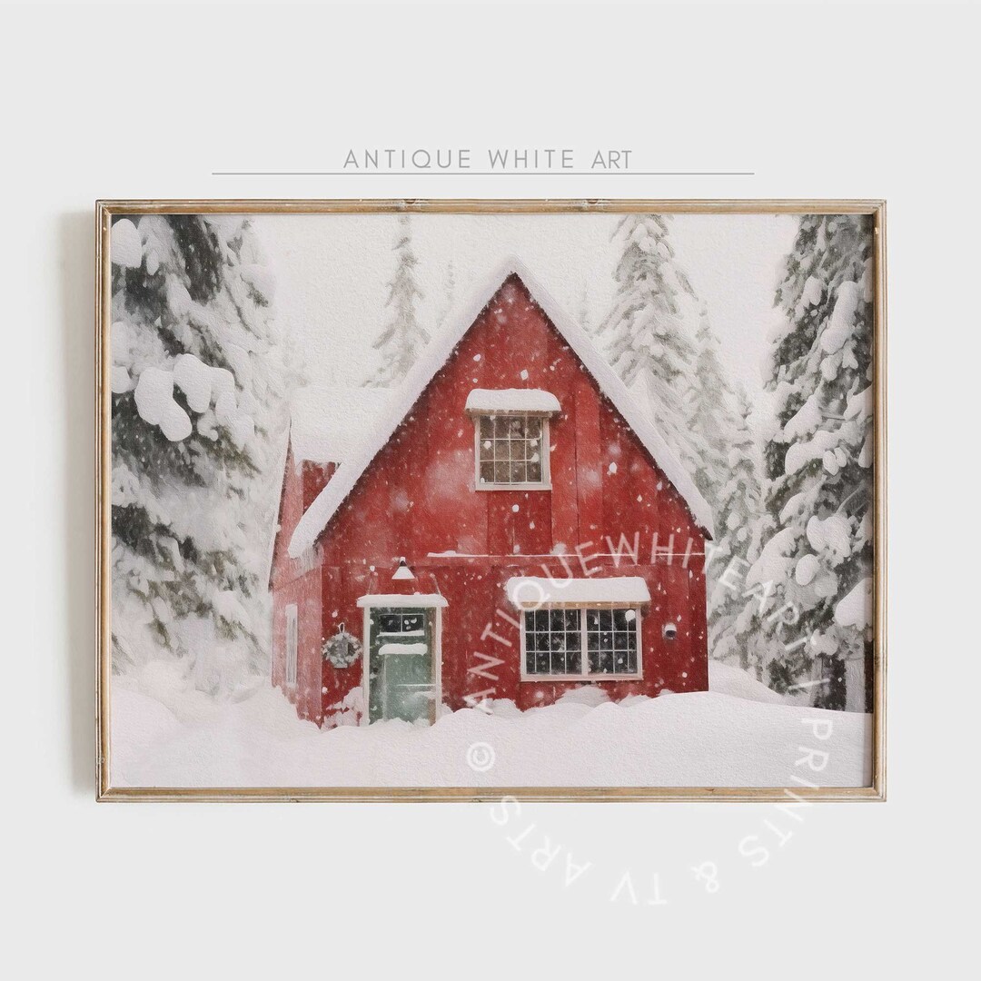 Christmas Print, Farmhouse Winter Wall Art, PRINTABLE Snowy Winter ...