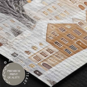 PRINTABLE Christmas Wall Art, Christmas Town Painting, Christmas Tree ...