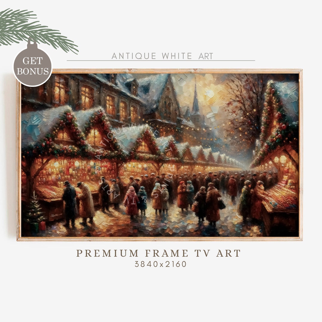 Christmas Fair Samsung Frame TV Art, Vintage Farmhouse Christmas ...