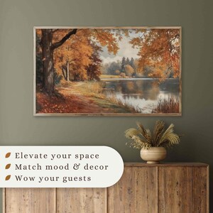 Fall Painting Frame TV Art, Fall Landscape Samsung TV Art, Autumn Oil ...