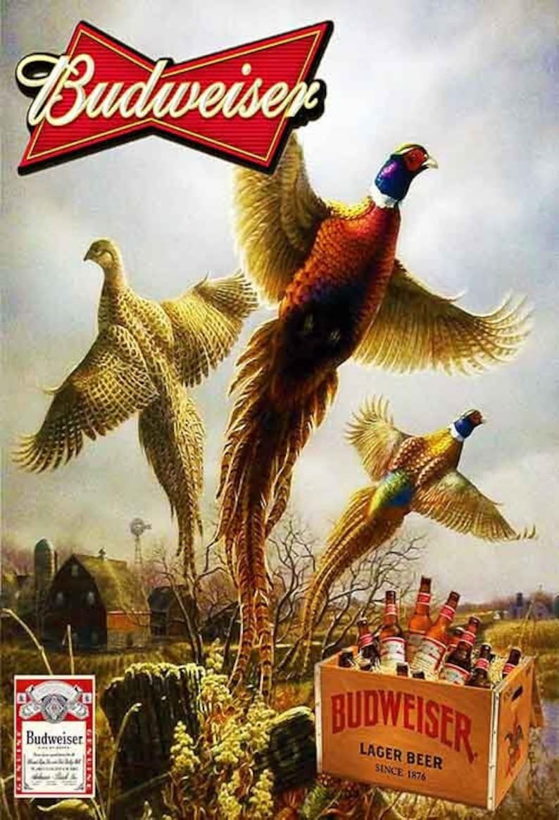 Budweiser Sign Hunting Large 24in Take Some Back to Your Pad - Etsy