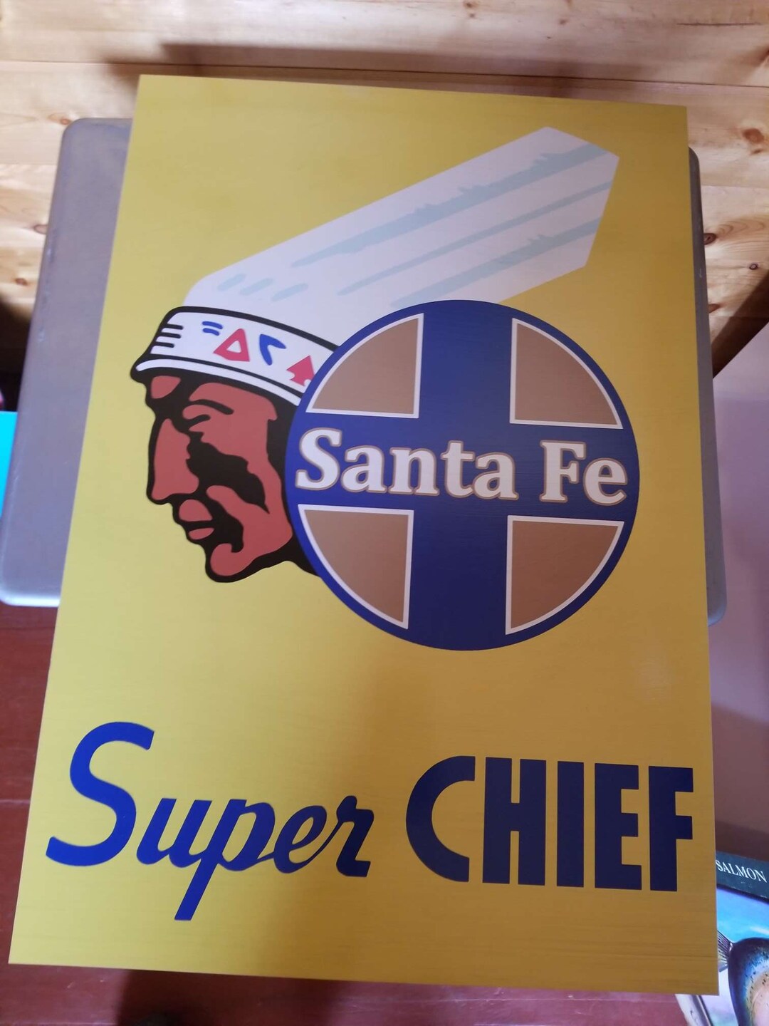 Vintage Style Santa Fe the Chief Large Metal Sign Railroad Vintage ...