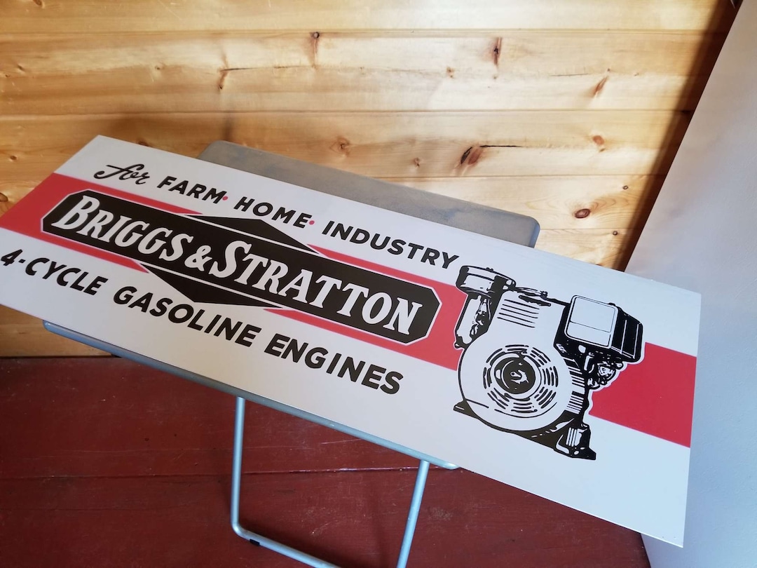 Briggs & Stratton Metal Dealer Sign Large Shop Sign Man Cave Mechanic ...
