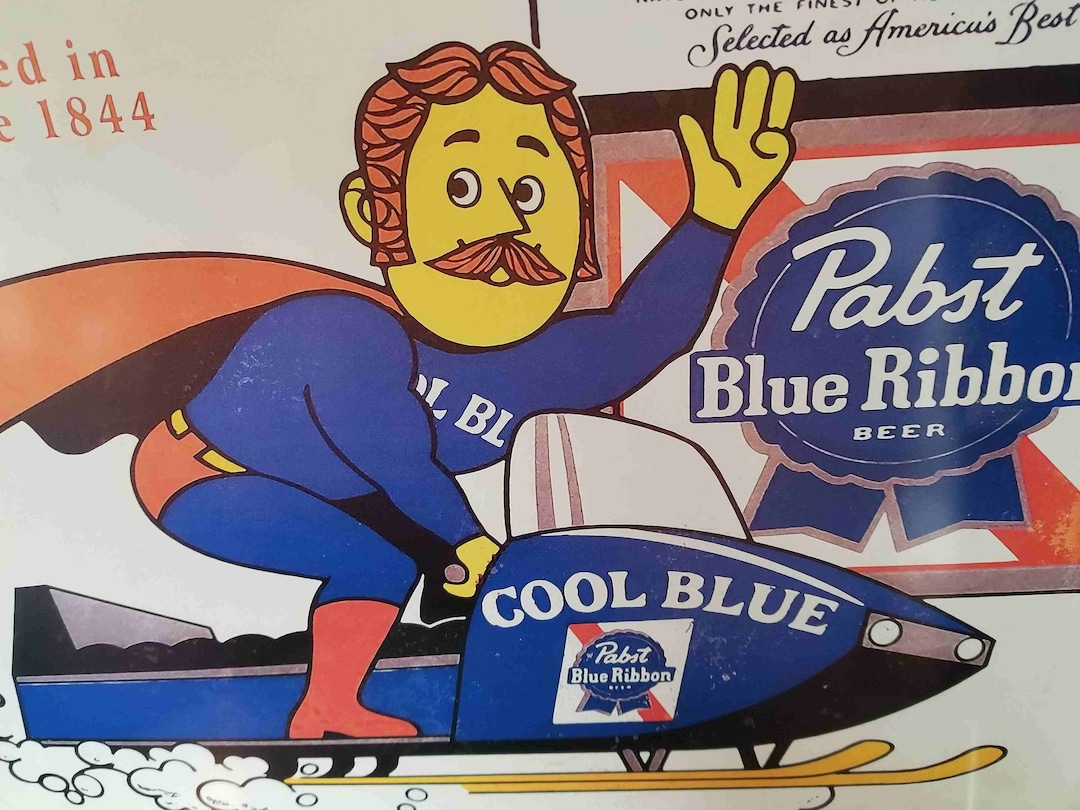 VINTAGE Style Pabst Beer Red Snowmobile Metal Sign 24in Beer Display - Etsy