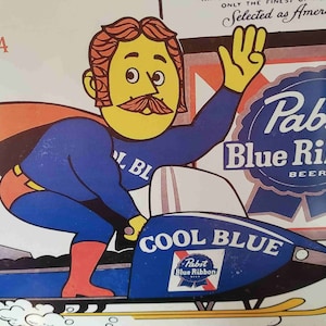 VINTAGE Style Pabst Beer Red Snowmobile Metal Sign 24in Beer Display - Etsy