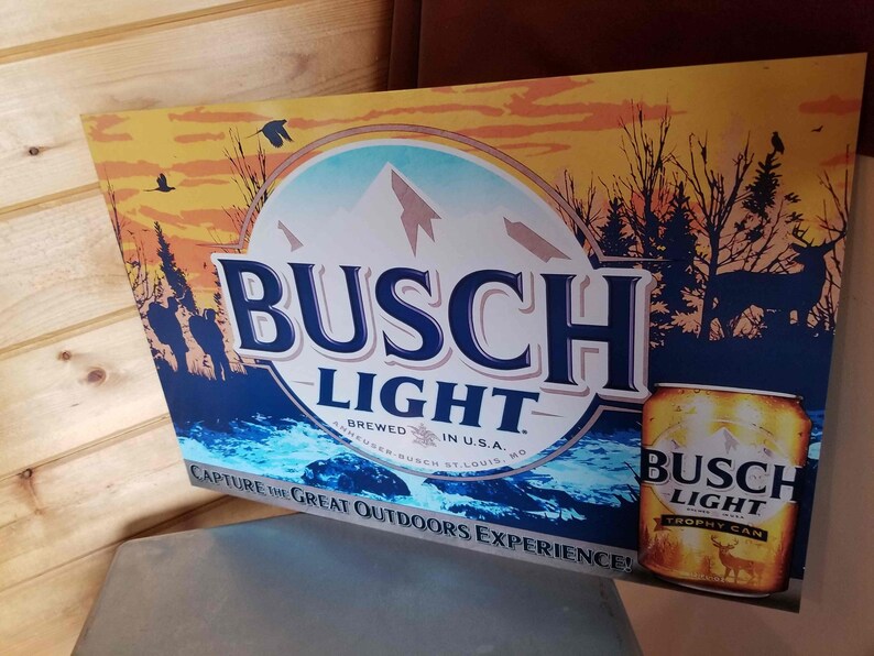 BUSCH LIGHT BEER Sign Large 24in on Metal Deer - Etsy