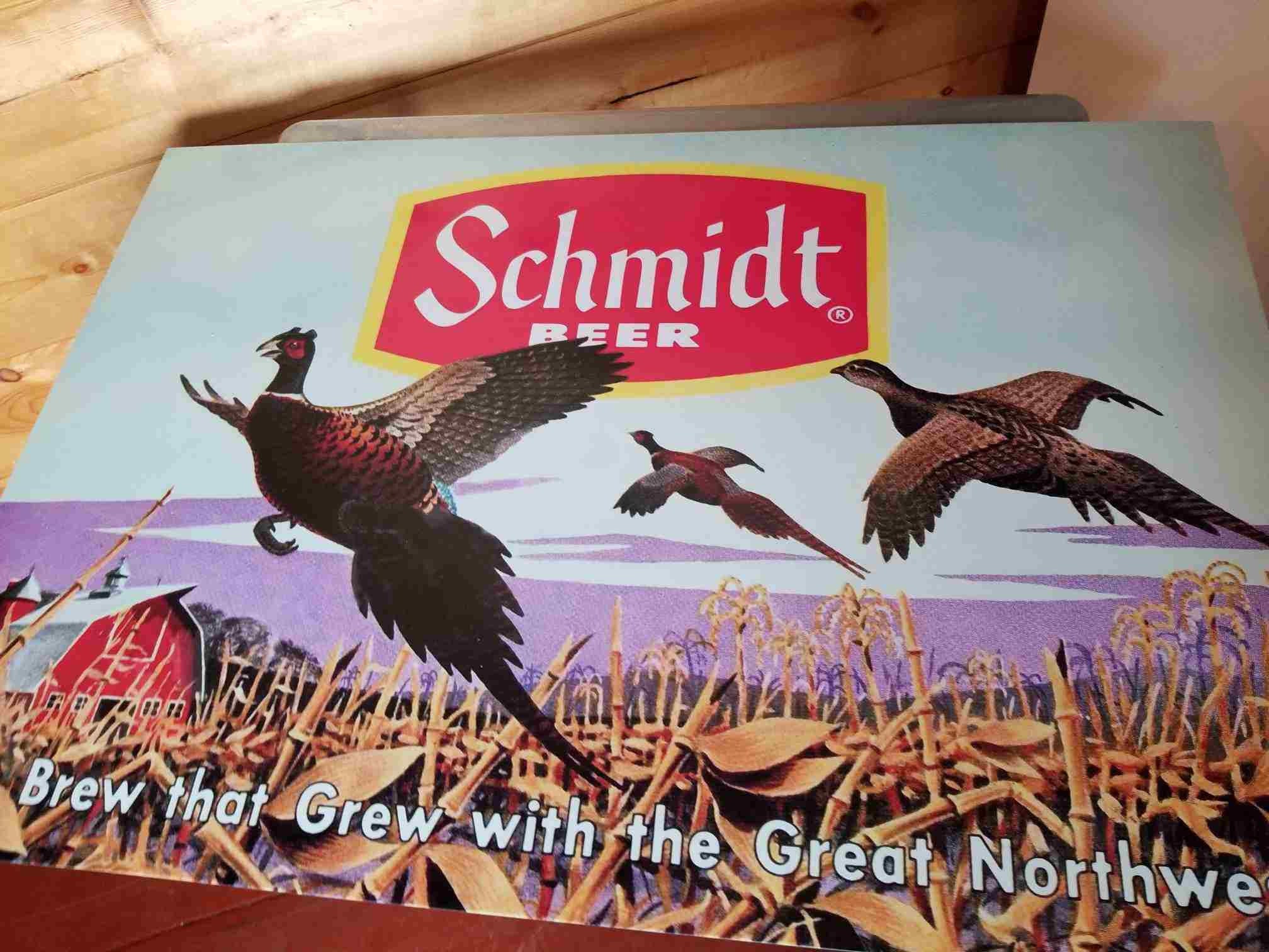 Schmidt Beer Sign Large 24in Metal Fazans Collection - Etsy