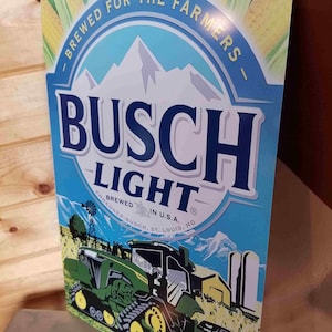 BUSCH Light BEER Sign John Deere Metal Large 24in - Etsy