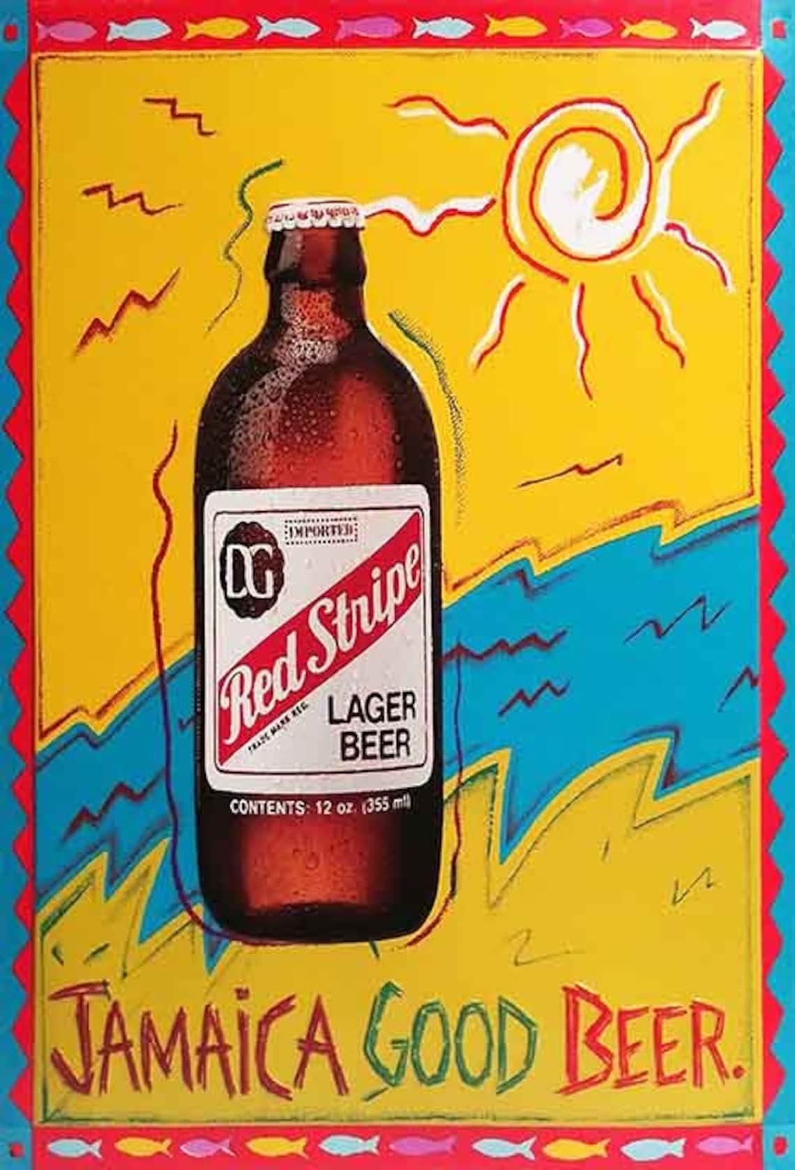 Red Stripe Beer Sign Jamaican Lager Beer Large Sign - Etsy