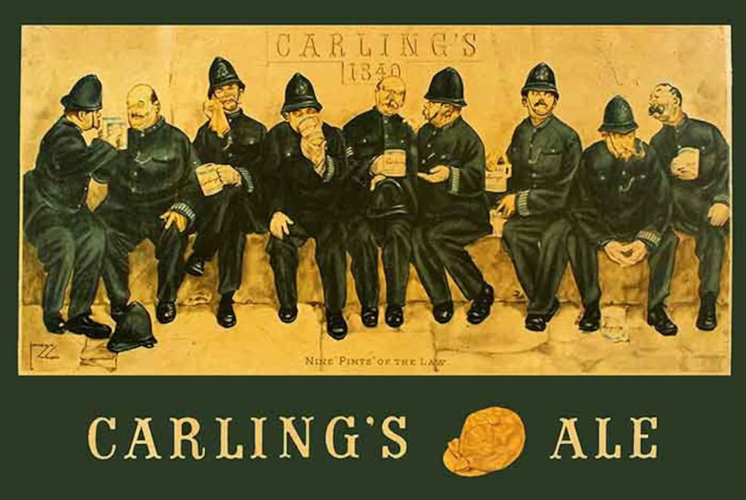 Carlings BREWING Cleveland Police Beer Barroom Vintage Style Large 24in ...