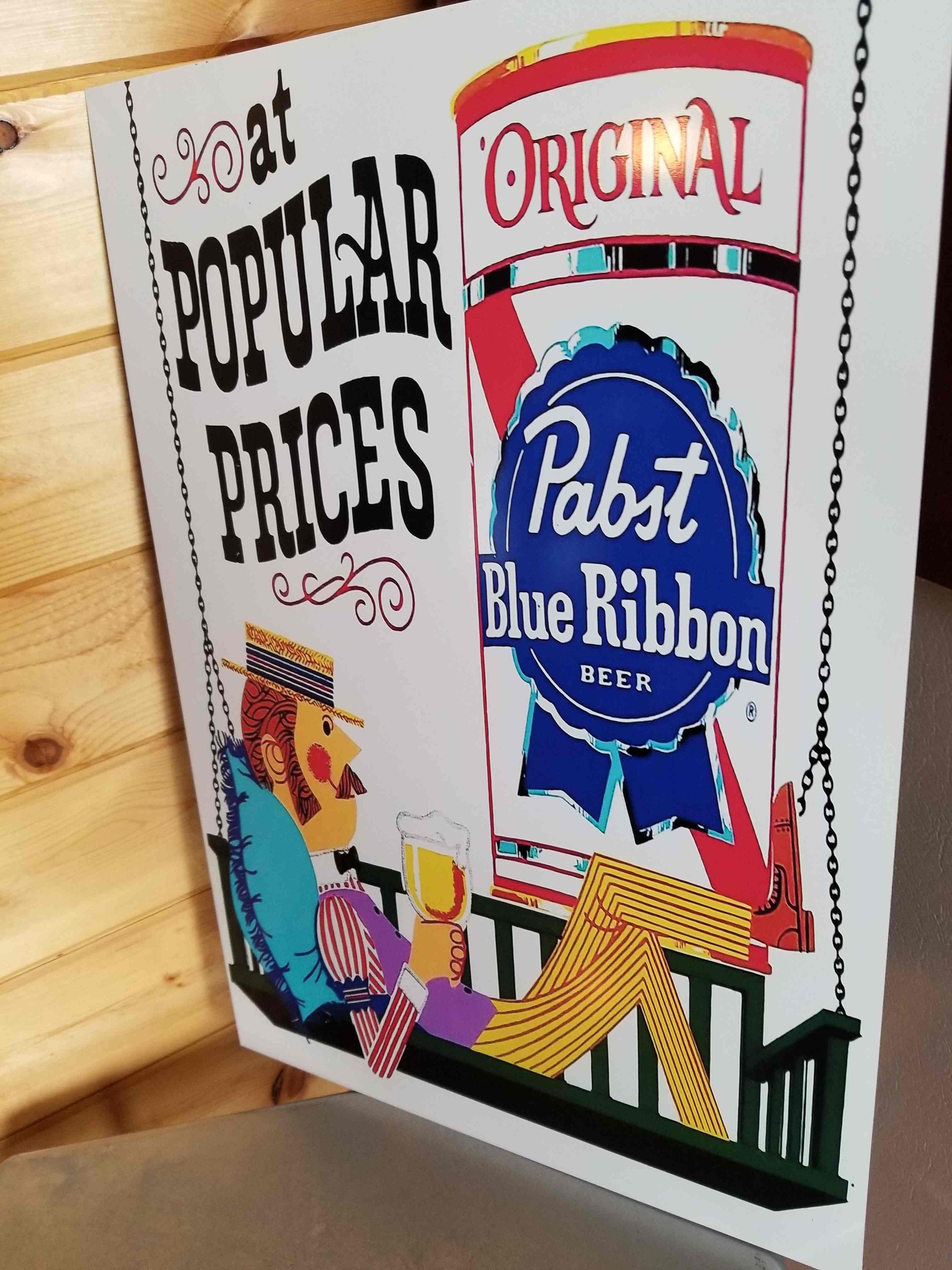 Pabst Blue Ribbon Beer Sign Large 24in on Metal Bar Display - Etsy