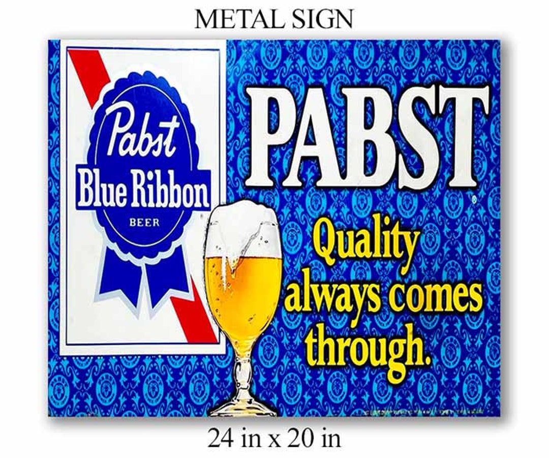 Pabst Blue Ribbon Beer Sign Large 24in Metal Display - Etsy
