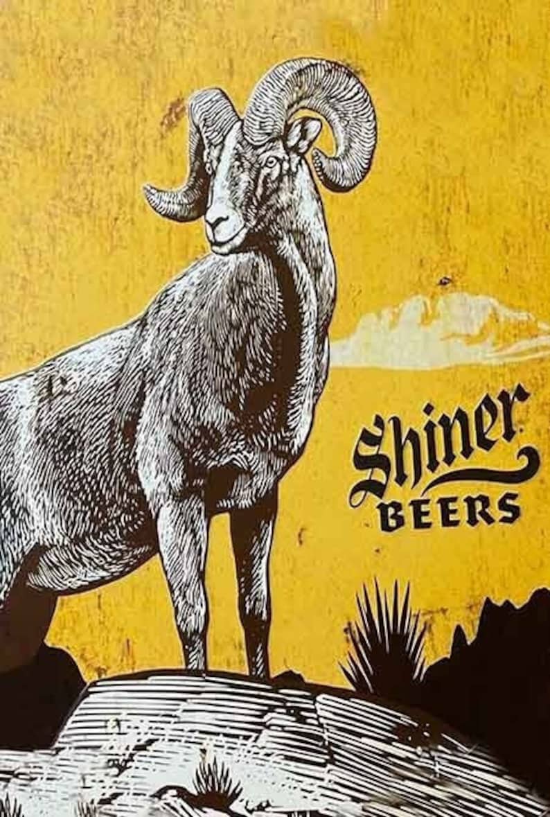 SHINER BOCK Sign Large 24in Beer Bar Texas Beerman Cave - Etsy
