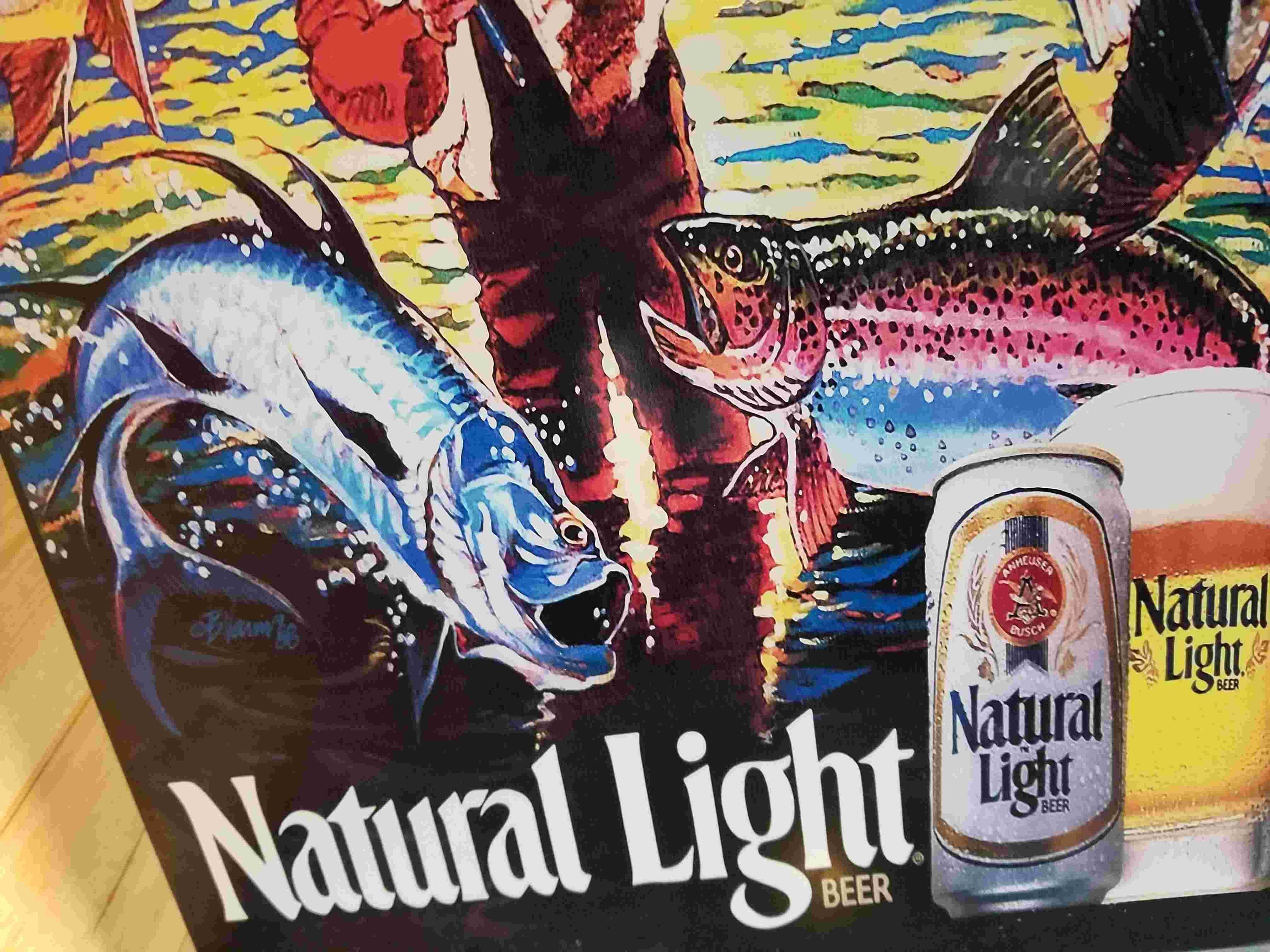 Natural Light Beer Sign Bass Trout Fishing Bar Sign on Metal 24in - Etsy