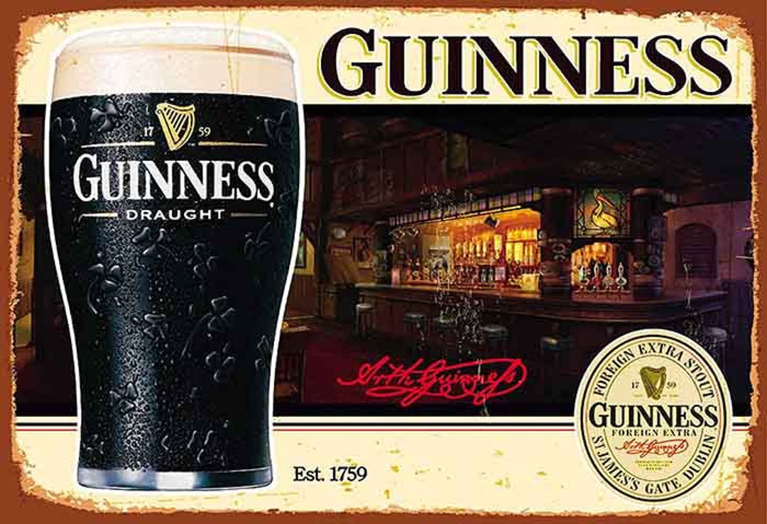 GUINNESS Beer Sign Large 24in Vintage Style Bar Display - Etsy
