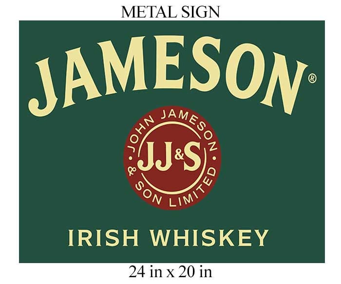 JAMESON WHISKEY Sign Beer Pub Bar Metal Sign Large 24in - Etsy