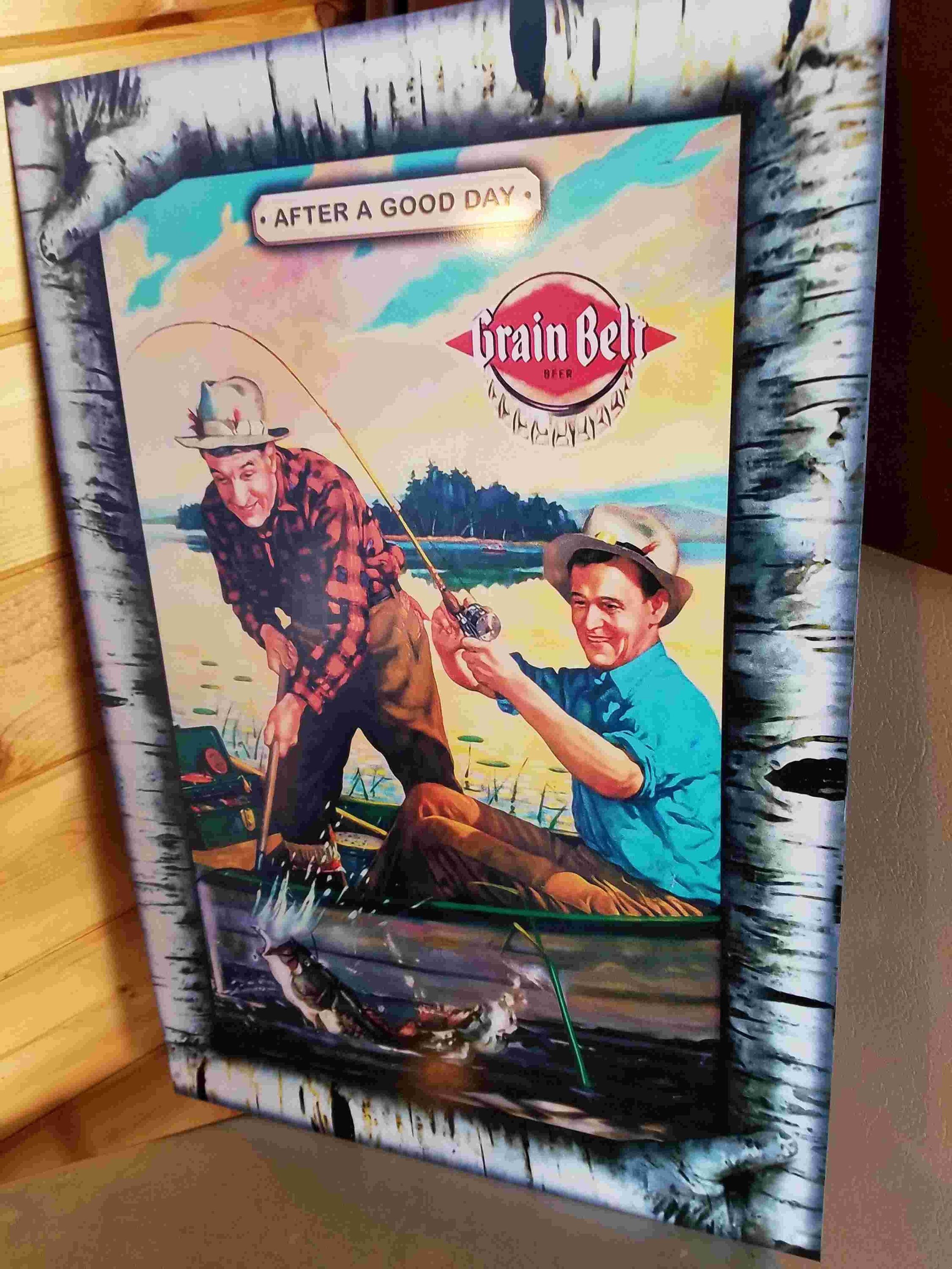 Grain Belt Beer Sign Fishing Minnesota Beer Large 24in Pub Sign - Etsy