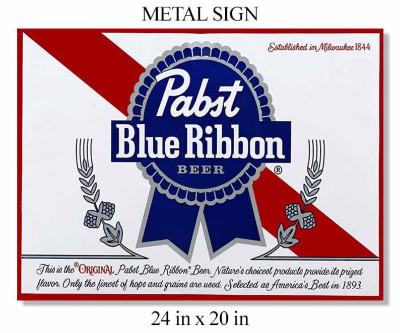 PABST BLUE RIBBON Beer Sign Bar Display Man Cave - Etsy