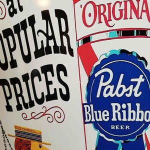Pabst Blue Ribbon Sign Large 24in Beer Art People - Etsy