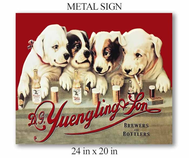Yuengling Beer Puppy Dog Sign Large 24in Bar Brewed in Pennsylvania - Etsy