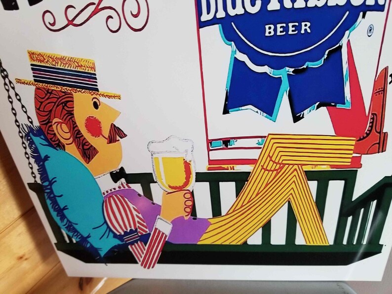 Pabst Blue Ribbon Sign Large 24in Beer Art People - Etsy