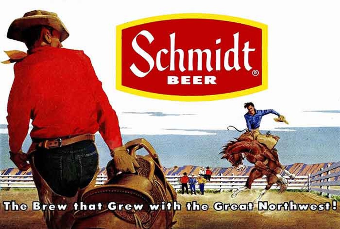 Schmidt Beer Sign Large 24in Bull Horse Texas Beer Ice Fishing - Etsy