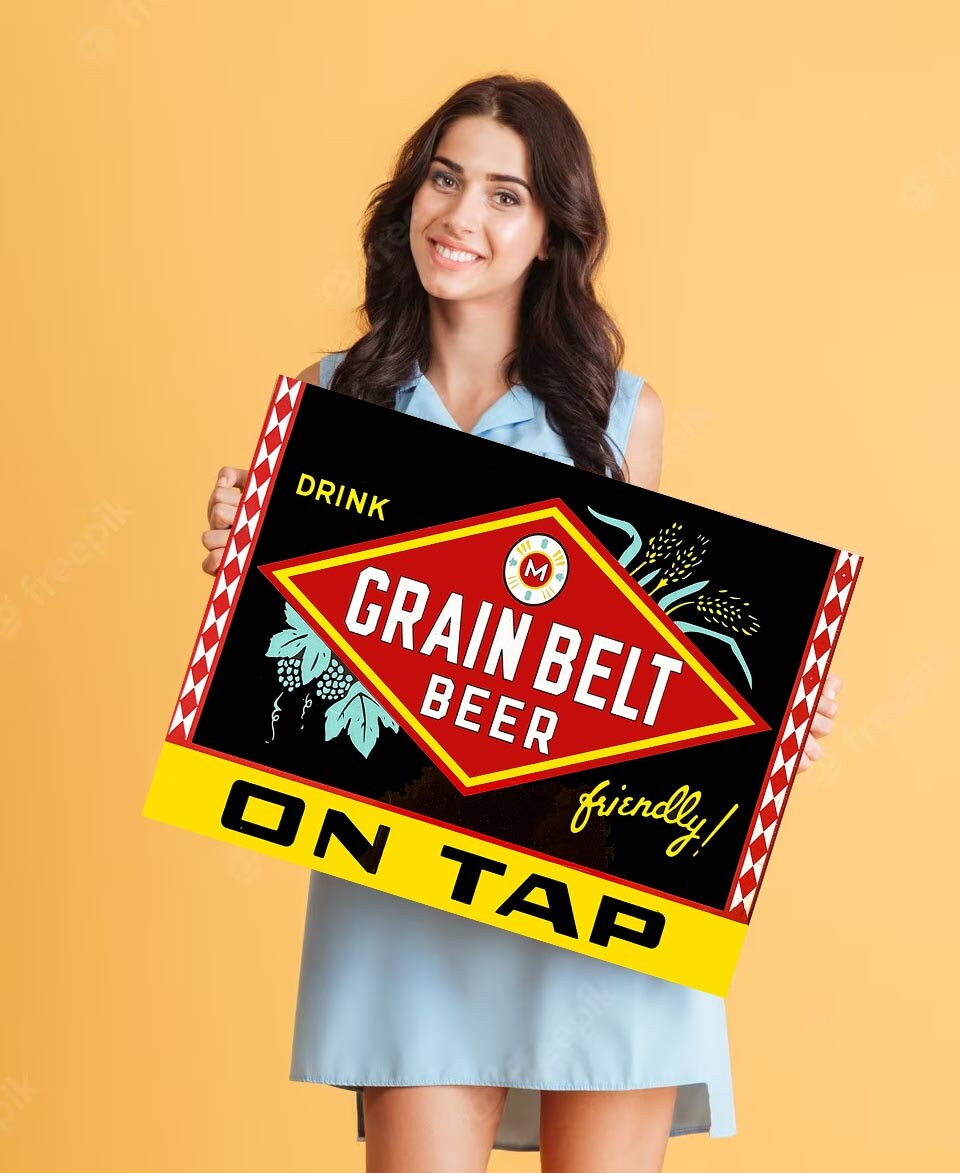 Grain Belt Beer Sign Large Display 24in on Metal - Etsy