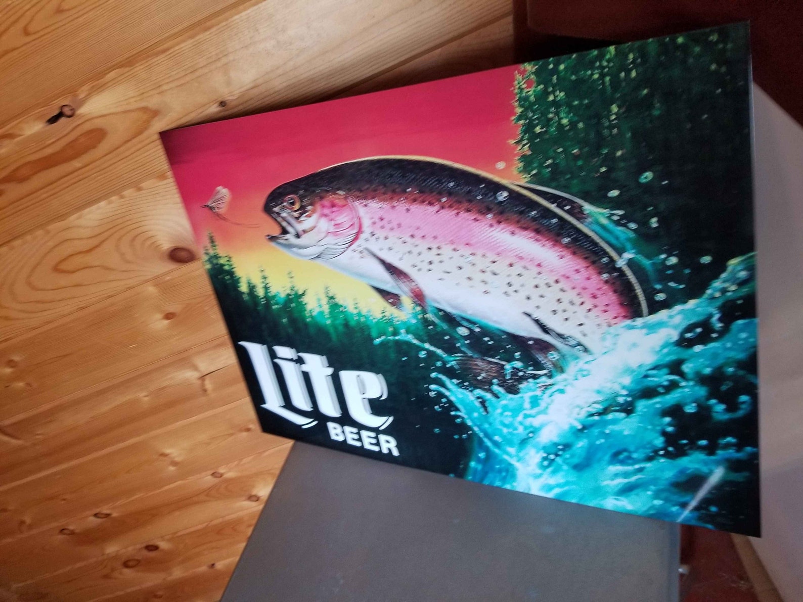 Miller Lite Beer Sign Trout Fish Fishing Large 24in Bar Display - Etsy