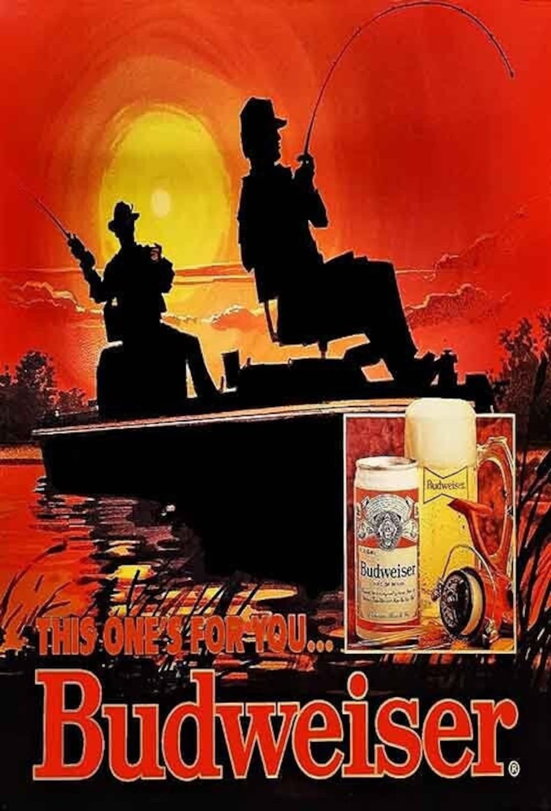 Budweiser Sign Fishing Large 24in Take Some Back to Your Pad - Etsy