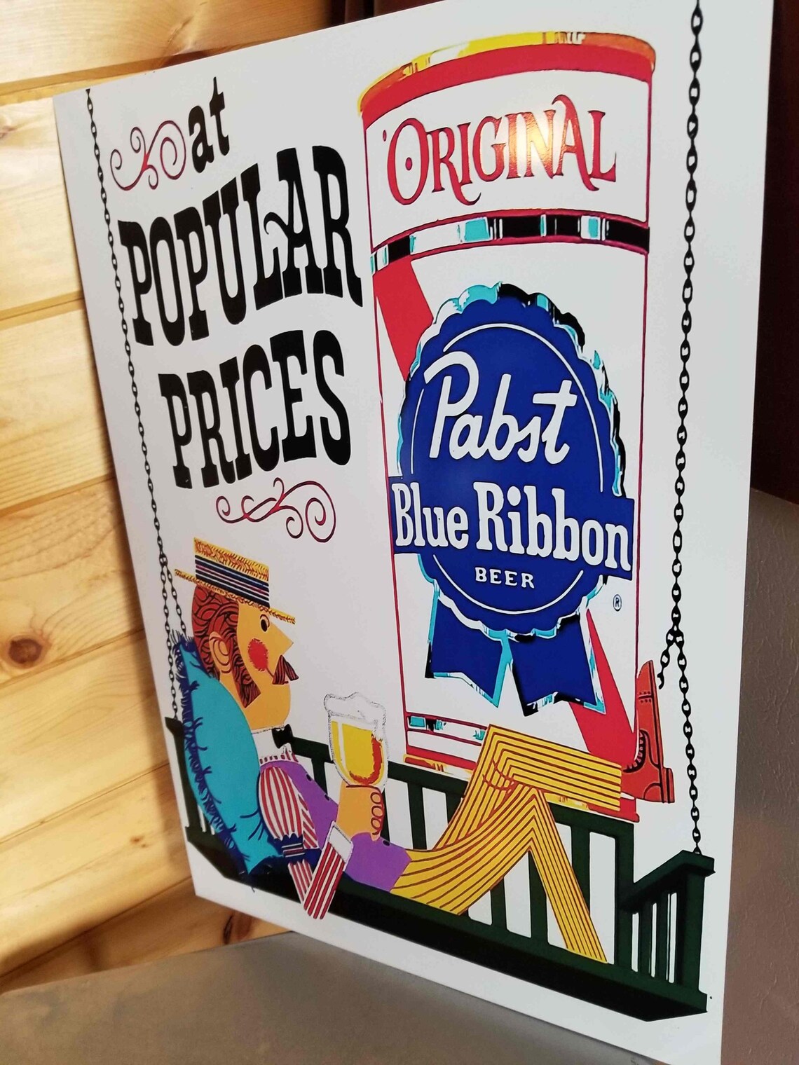Pabst Blue Ribbon Sign Large 24in Beer Art People - Etsy