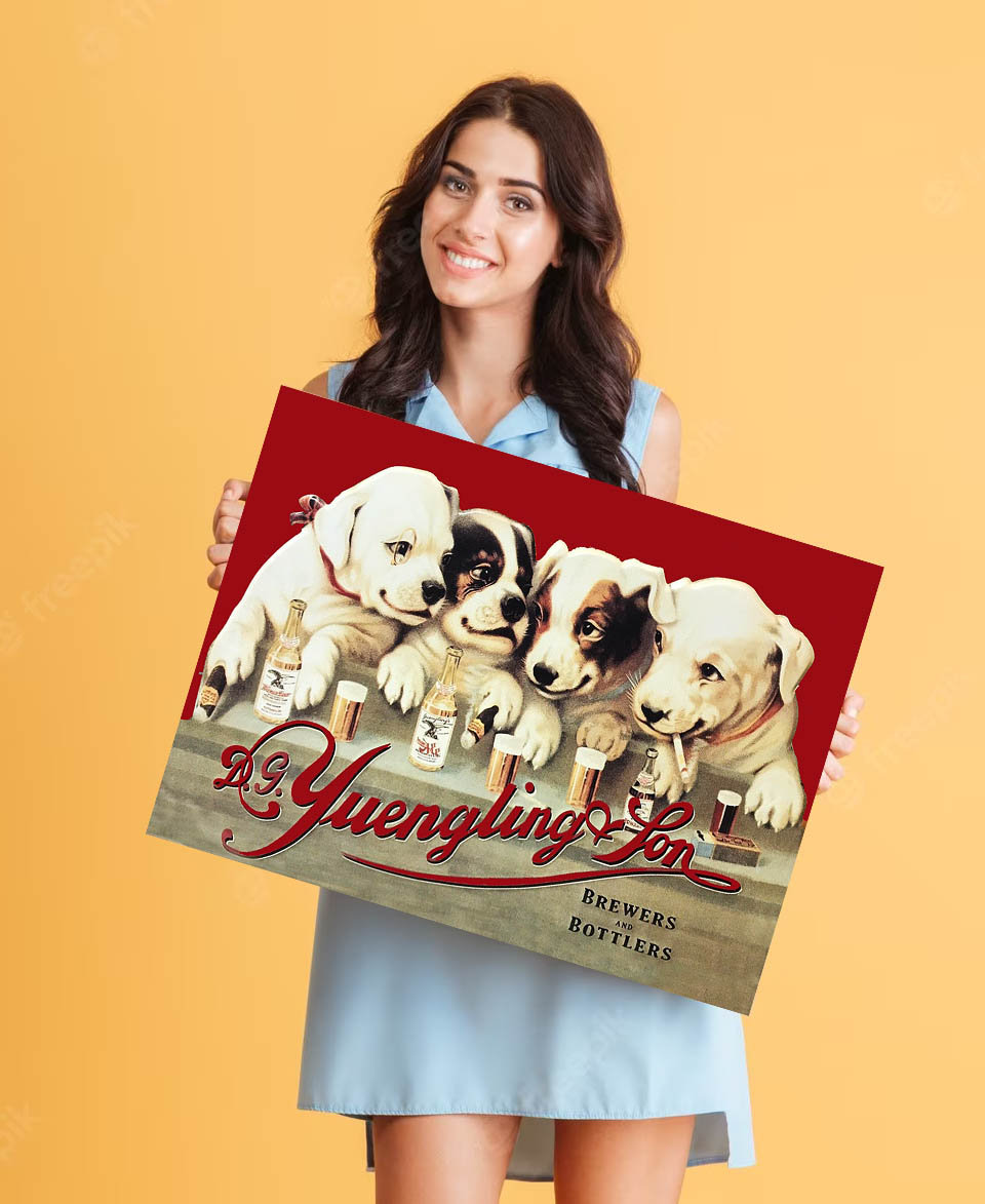 Yuengling Beer Puppy Dog Sign Large 24in Bar Brewed in Pennsylvania - Etsy
