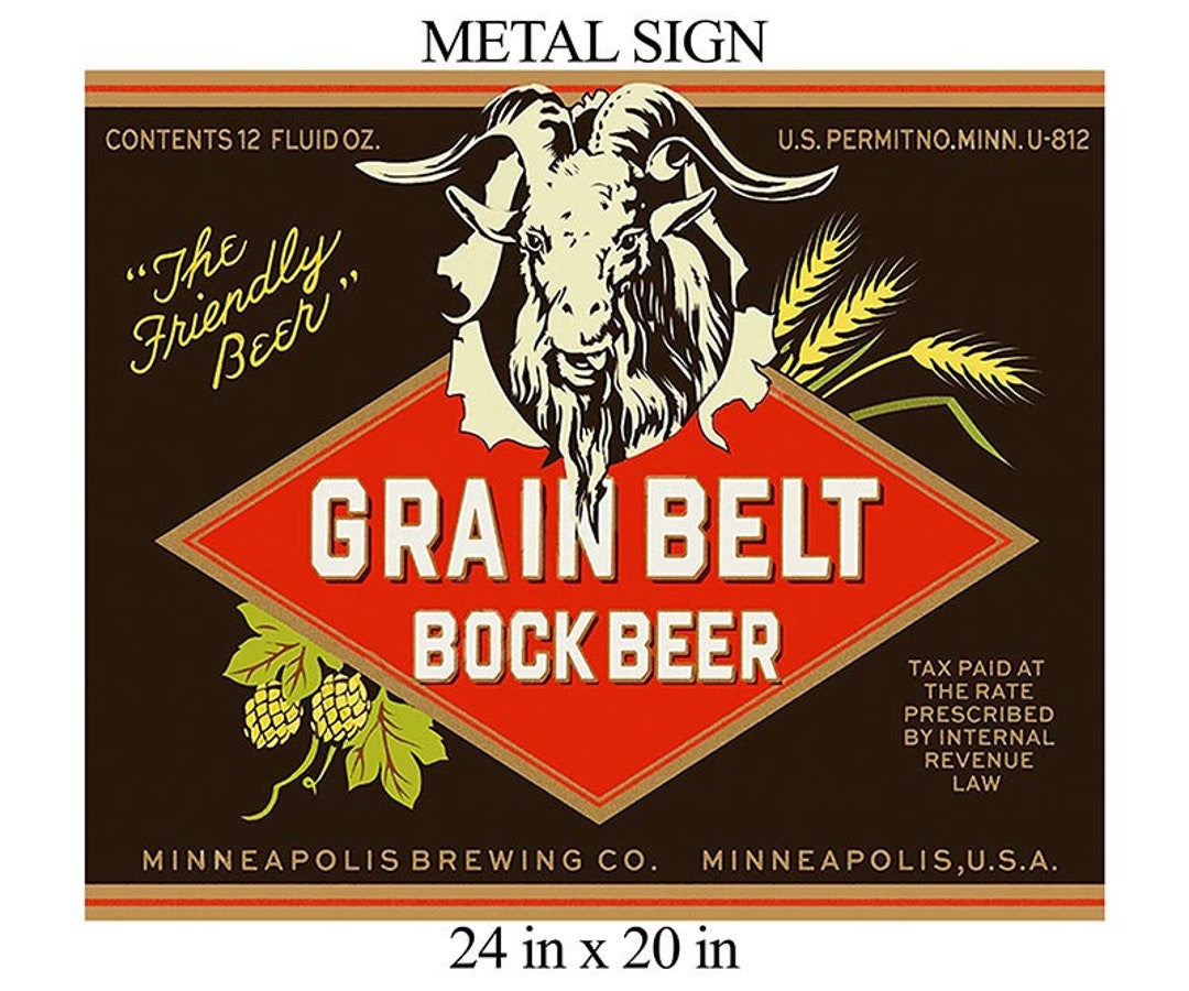 Grain Belt Bock Beer Sign Large 24in Bar Display Minnesota Usa - Etsy