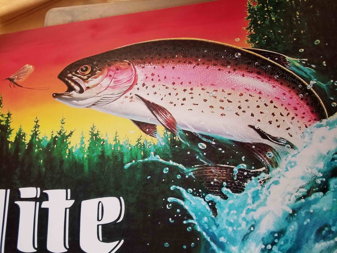 Miller Lite Beer Sign Trout Fish Fishing Large 24in Bar Display - Etsy