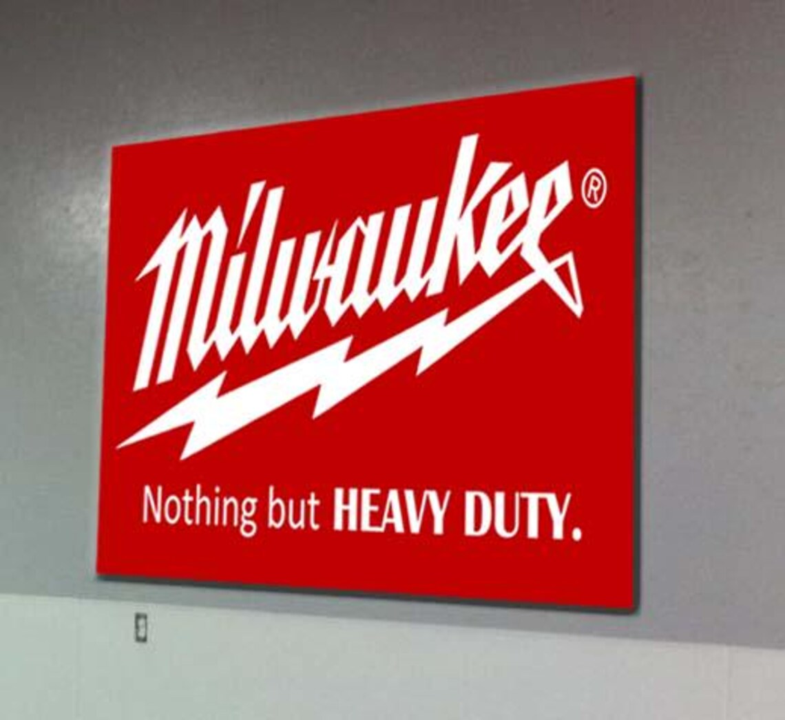Milwaukekee Tools Metal Wall Art 24in Man Cave Garage Gift for Him M18 ...