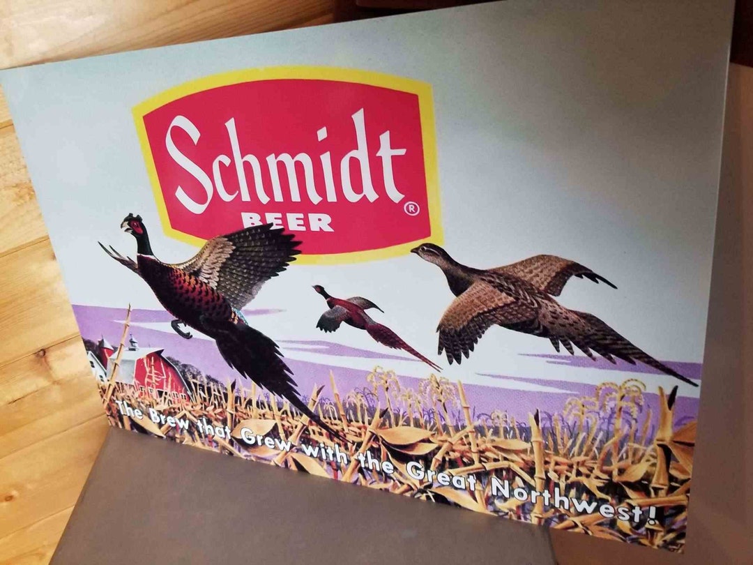 Schmidt Beer Sign Large 24in Metal Fazans Collection - Etsy